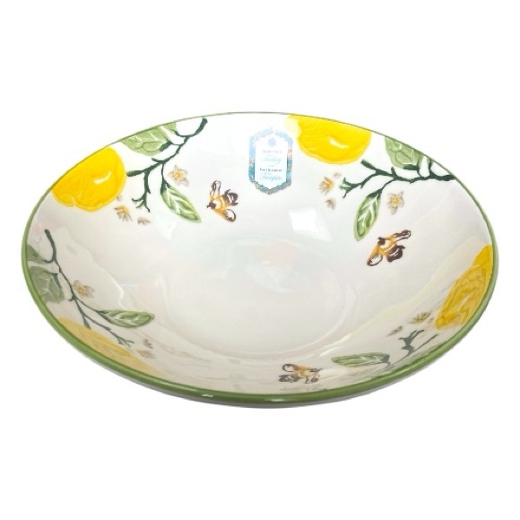 Dining | Lemon Tree And Honey Bees Serving Bowl Hand Painted Ceramics 1 ...